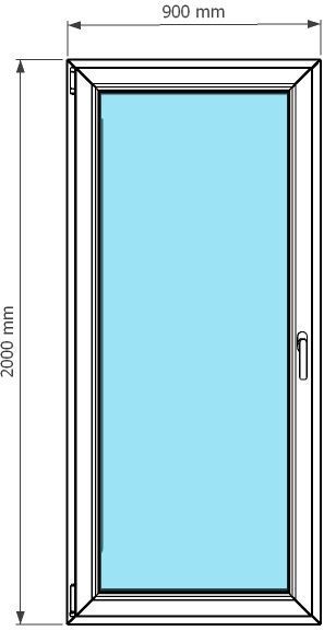 Puerta de PVC balconera oscilobatiente 90 x 200 cm. Comforthousepvc
