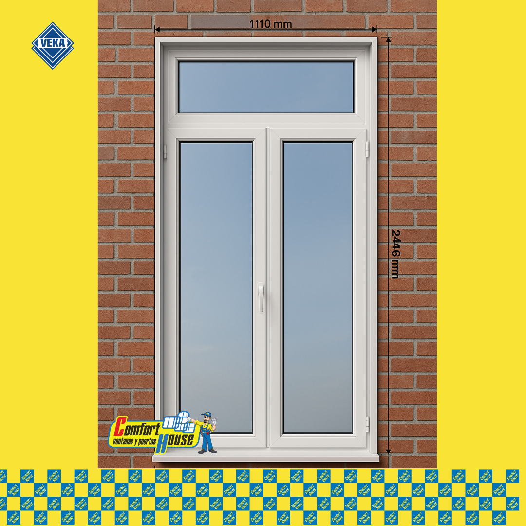 Puerta de PVC balconera oscilobatiente 246 x 111 cm. Comforthousepvc